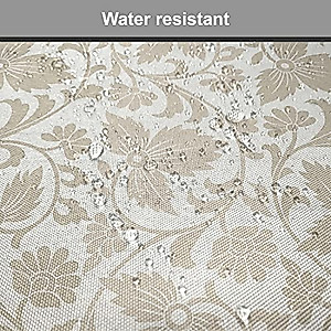 Ambesonne Floral Chair Seating Cushion Set of 8, Traditional Victorian Retro Swirl Flowers Classic Blooms Rococo Pattern, Anti-Slip Seat Padding for Kitchen & Patio, 16"x16", Beige White