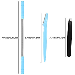 14 Pieces Facial Hair Remover Set Spring Epilator Hair Removal Springs Eyebrow Razors Beveled Tweezers Removes Hairs Women Face Threading Tool