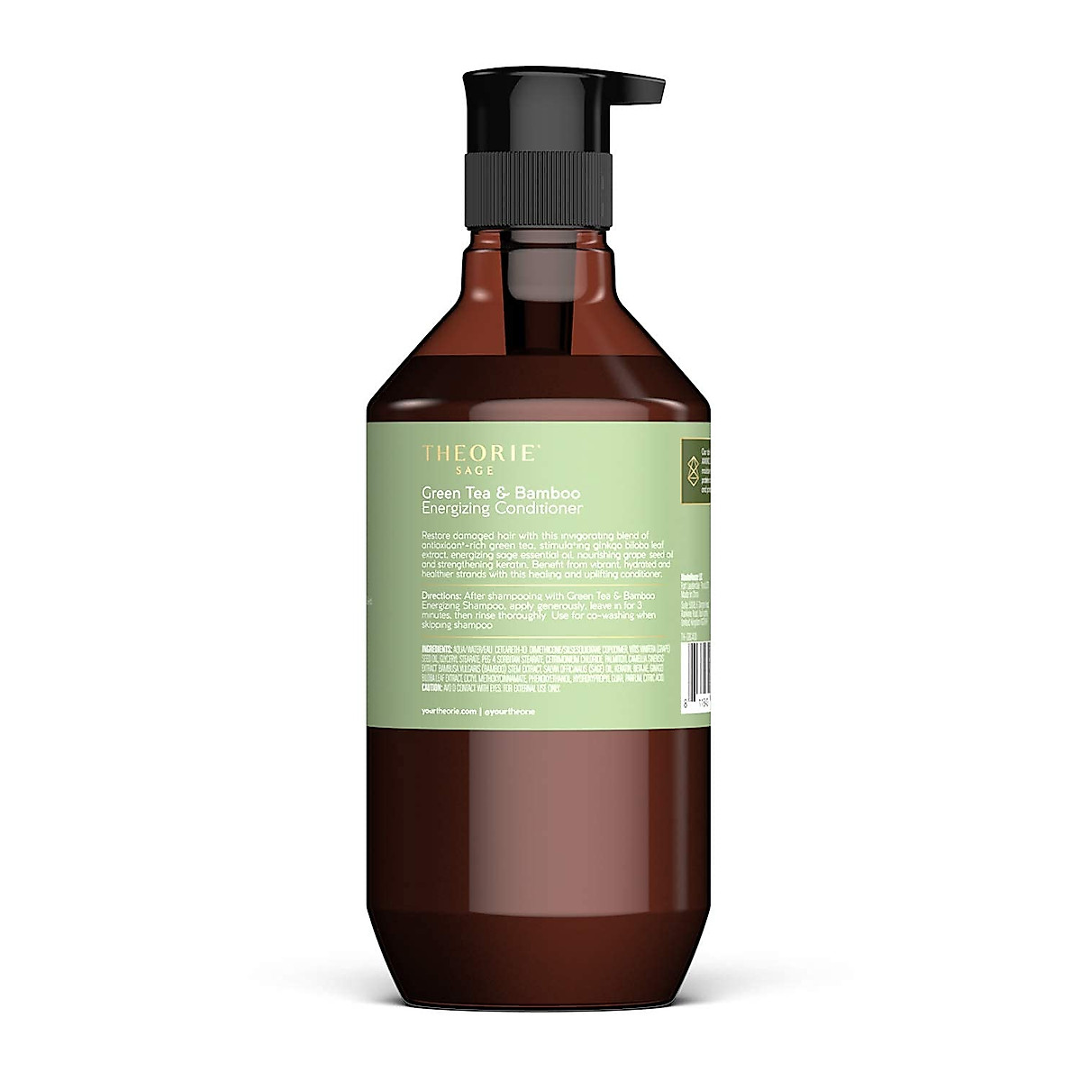 Theorie Green Tea & Bamboo Energizing Conditioner - 400mL, Restorative Formula, Invigorating Scent, Color & Keratin Safe