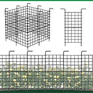 16 Pack Decorative Garden Fence No Dig Fencing Animal Barrier Fence or Dog Rabbits 24 Inch(H) X 11 Ft(L) Rustproof Metal Wire Garden Fence Border, Flower Edging for Yard Landscape Patio Outdoor Decor