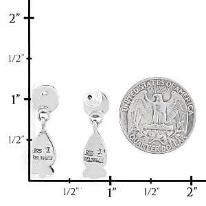 Turquoise Earrings 925 Sterling Silver & Genuine Turquoise (Turquoise)