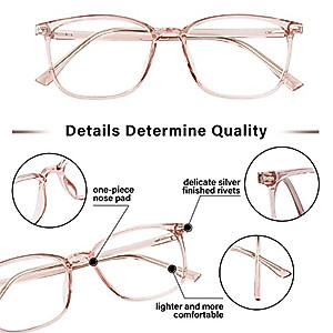 FONHCOO Blue Light Blocking Glasses Women Men TR90 Fashion Round Frame Transparent Eyewear Anti UV Glare Computer Blue light Glasses for Women Men