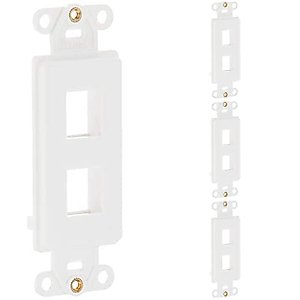 Leviton 41642-W QuickPort Decora Insert, 2-Port, White (Pack of 4)