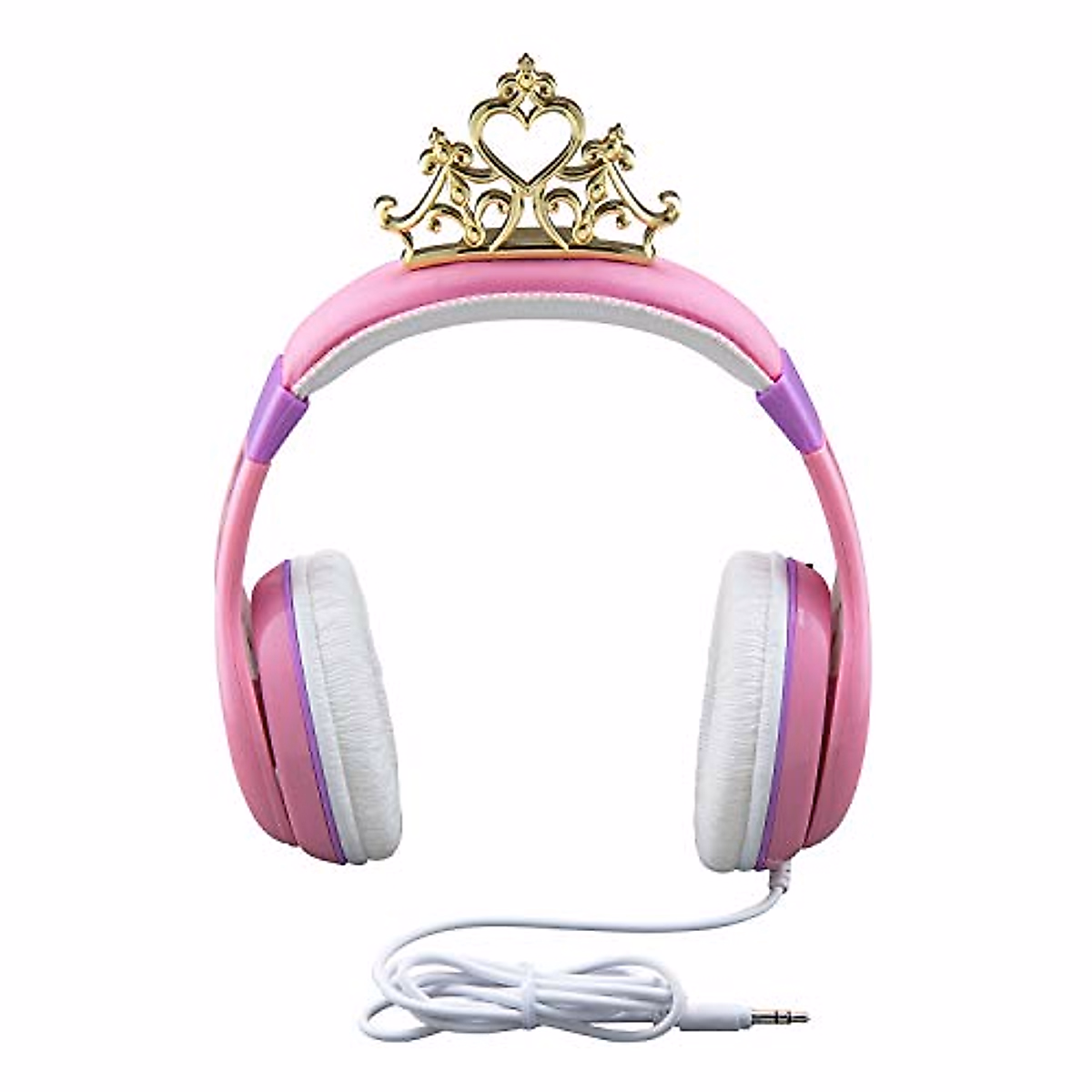 Disney Princess Kids Headphones For Kids Adjustable Stereo Tangle-Free 3.5Mm Jack Wired Cord Over Ear Headset For Children Parental Volume Control Kid Friendly Safe (Frustration Free Packaging), DP-140.EXv6, Pink