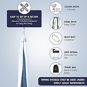 OTLS – Sensory Swing for Kids, Double Layer Outdoor & Indoor Swing for Kids & Adults with 360° Swivel Hanger, Machine Washable for Kids with Sensory Processing Disorder, ASD, ADHD, Holds Up to 220lb