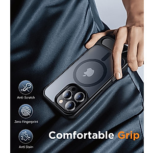 Temdan Magnetic Compatible with iPhone 16 Pro Max Case, [Built-in Invisible Kickstand][Compatible with MagSafe] [Military Grade Shockproof] Slim Translucent Matte Phone Case for iPhone 16 Pro Max 6.9"