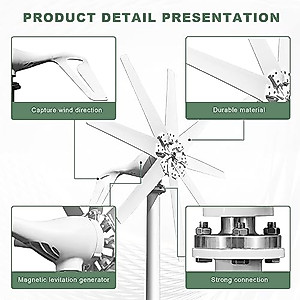 Smaraad 600W 24V Wind Turbine Generator, Wind Generator Kit with Charge Controller, Wind Power Generator for Marine, RV, Home, Windmill Generator Suit for Hybrid Solar Wind System