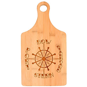 Boating Gifts For Him Captains Cheat Sheet Nautical Directions Bow Starboard Stern Port Paddle Shaped Bamboo Cutting Board