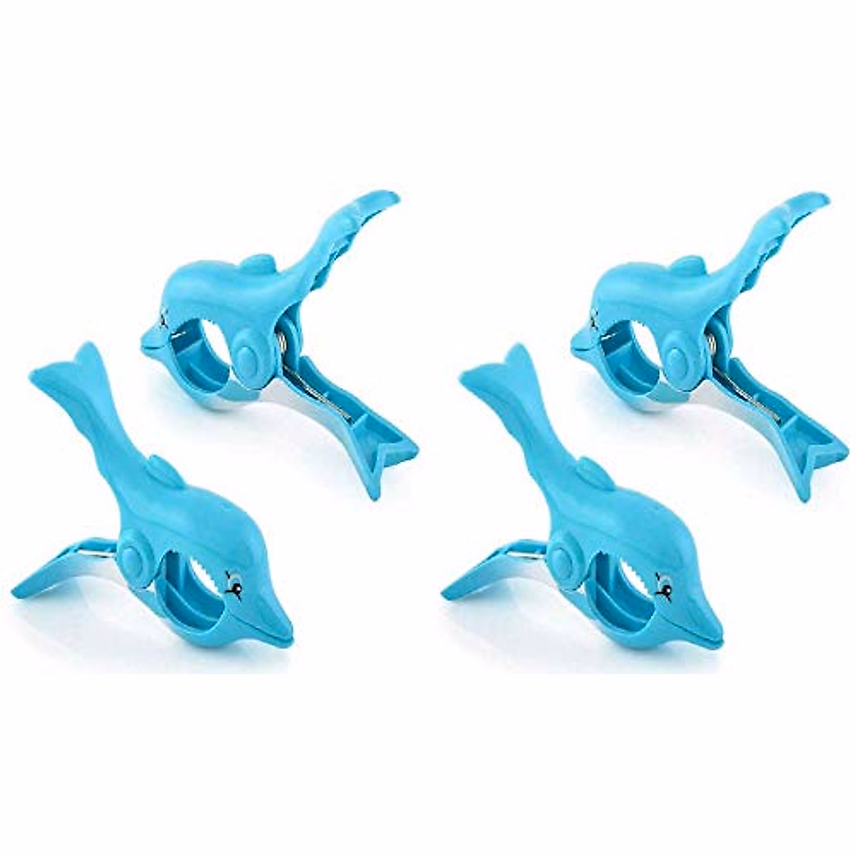 C&H Solutions 2 Pack Set Pair of Dolphin Beach Towel Clips Jumbo Size for Beach Chair, Cruise Beach Patio, Pool Accessories for Chairs, Household Clip, Baby Stroller.