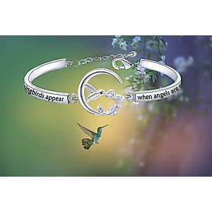 SEIRAA Hummingbird Gifts Hummingbird Memorial Gift Hummingbirds Appear When Angels are Near Bracelet Loss of Love One Gift (Hummingbird bracelet)