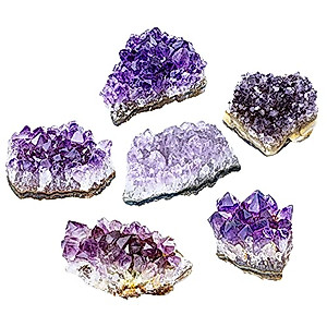 GEHECRST Natural Raw Amethyst Quartz Geode Cluster, Reiki Healing Crystals Stone Amethyst Rock Druzy Gemstone for Collection, Decoration, Specimen, Witchcraft | 0.18-0.33 lb