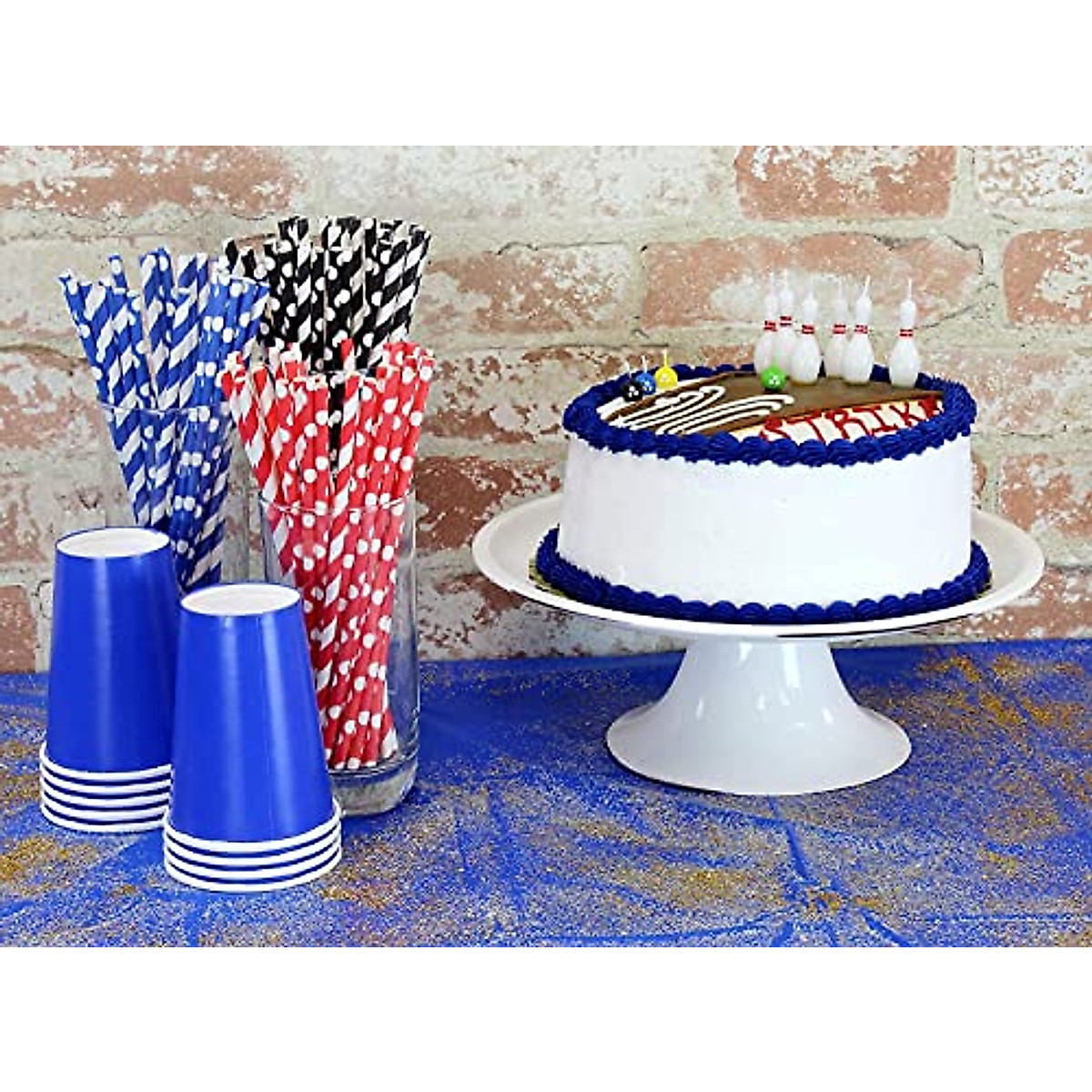 Cornucopia Bowling Cake Candle Set (20-Piece Pins and Balls Birthday Candle Set), 20 Candles Total with 12 Pins and 8 Colored Balls