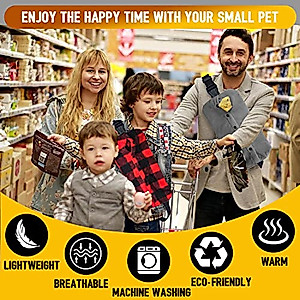 WATFOON Adjustable Lizard Leather Leash Harness and Bearded Dragon Carrier Sling, Reptile Small Pet Training Leashes and Beardie Snuggle Sling Bag for Outdoor Travel(XL Grey Sling)