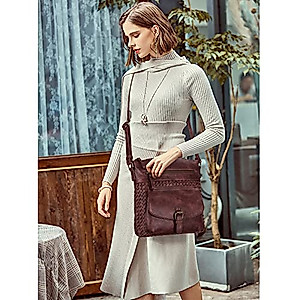 KouLi Buir Crossbody Purses for Women - PU Leather Shoulder Handbags Sling Bag Crossboby Bags Medium Multi Pockets (Dark Brown)