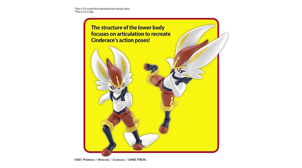 Pokemon Cinderace Model Kit - Easy Snap-Fit, Fully Articulated