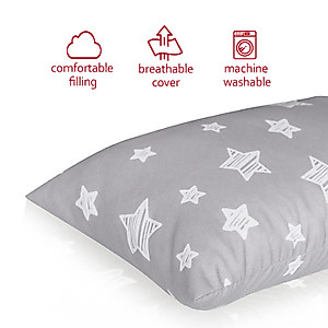 Moonsea Small Pillow Mini Pillow Pets Tiny Pillow with Name Tag, 11" x 7" x 2.5" Printed Small Kids Preschool Pillow, Great Pillow for Baby Airplane and Car Travel Neck/Back/Lumbar/Knee's Gap