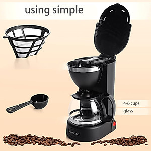 Nozaya 5-Cup Small Drip Coffee Maker - Removable Electric Coffee Machine, Easy to Use for 3-5 People