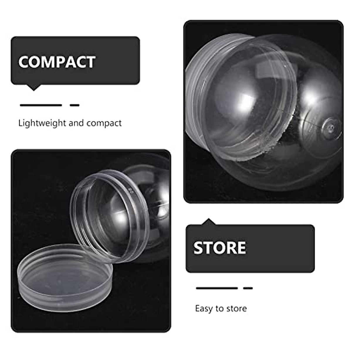 10pcs DIY Snow Globe Wedding Props Christmas Snow Globes Snow Globes for Cloche Bell Jar Glass Cover Preserved Flower Plastic Snow Globe Snow Globes for Adults Unique Child