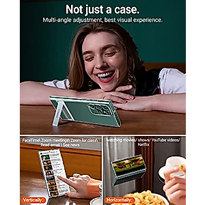 TORRAS MoonClimber for Samsung Galaxy S22 Ultra Case [Upgraded Armor-Level Shockproof][3 Stand Ways] Ultra HD Clear Slim Hard Kickstand Protective S22 Ultra Case for Galaxy S22 Ultra Case, Clear