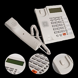 FLIGBLZ Corded Telephone Landline Telephone, Dual Interface Wired Telephone Big Button Landline Phones with Caller Identification Suitable for Office, Front Desk, Home, Hotel, Corded Landline (White)