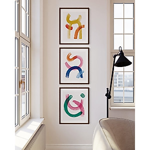 HAUS AND HUES 16x20 Frames Set of 3 - Walnut 16x20 Poster Frames for Wall, 16 x 20 Picture Frames Wood 16x20 Inch Frame, Wooden Gallery Wall Frame Set, 3 Piece 20 x 16 Photo Frame