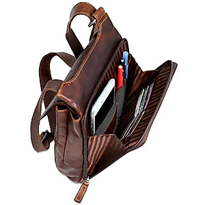 Jack Georges Women's Voyager Floral Slim Crossbody in Buffalo Leather #FL831 (Brown)