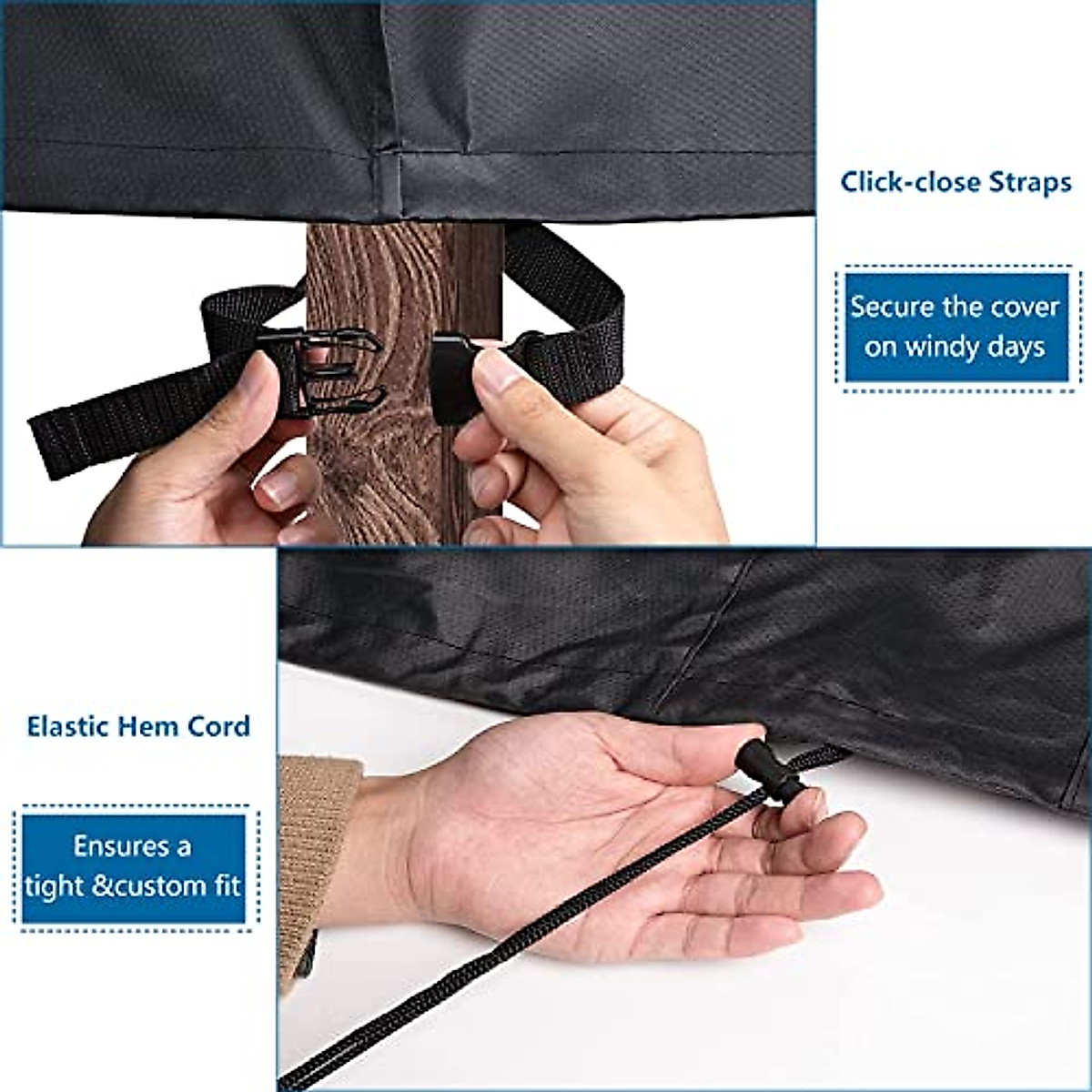 WANOCEAN Patio Furniture Covers Waterproof, Patio Table Cover Rectangle Outdoor 110" L X 83" W X 28" H 420D Oxford Fabric Dustproof with Storage Bag, Fits for Dining Square Table Sofa and Chair