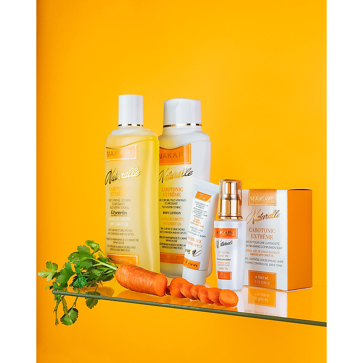 Makari Naturalle Carotonic Extreme Brightening Serum SPF15 (1.7 oz) | Helps Reduce Appearance Of Blemishes, Scars, and Imperfections | Brightens, Smoothens, & Gives Antioxidant Protection