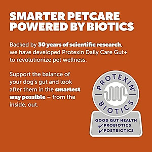 Protexin Daily Care Gut+ Immunity, 60 probiotic and postbiotic Dog Supplement Chews – Turkey and Cranberry Flavored