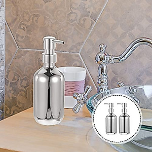 2pcs Lotion Bottle Clear Container Kitchen Soap Dispenser Clear Plastic Containers Shampoo Bottle Home Soap Bottle Hand Foaming Soap The Pet Push Type Travel Toner Bottle