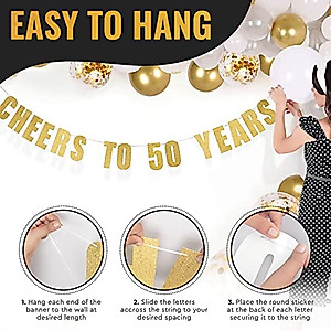 Pre-Strung 50th Birthday Banner - Over the Hill 50th Birthday Decorations Men , 50 Birthday Supplies , 50 Year Old Birthday Decor , Cheers to 50 Years Bday Party Decorations - By Prazoli