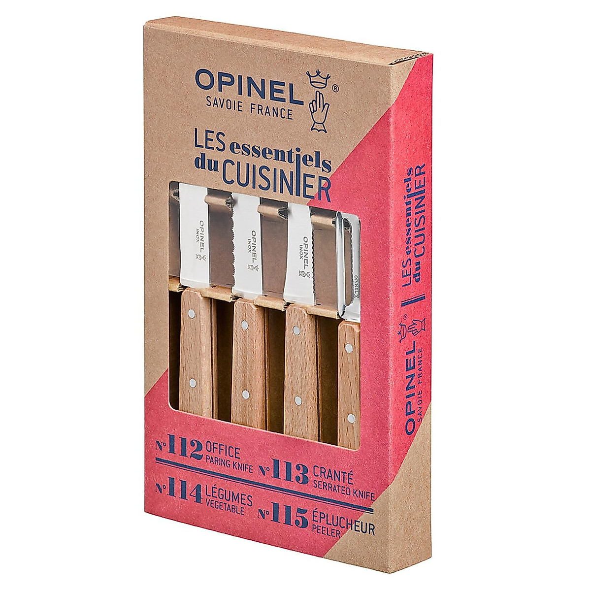 Opinel Essentials Kitchen Knives Box Set - Natural