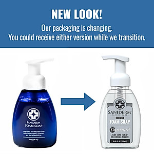 Saniderm Foaming Tattoo Soap (8.45oz Home Size) – Gentle Soap for Tattooed Skin, Infused with Antimicrobial Colloidal Silver, Aloe Vera, and Nourishing Sea Buckthorn Oil