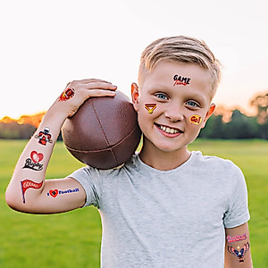 HOWAF 100+PCS American Football Temporary Tattoos, Super Bowl Fake Tattoos for Kids Adults, Rugby Face Tattoos Stickers for Sports Football Fans Favors, Waterproof Body Tattoos for Football Event Party Supplies
