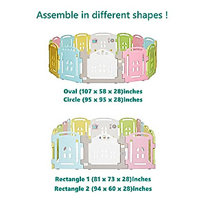 Dream On Me 14 Panel Groovy Play Center, Play Pen, Playard in Multi Colors