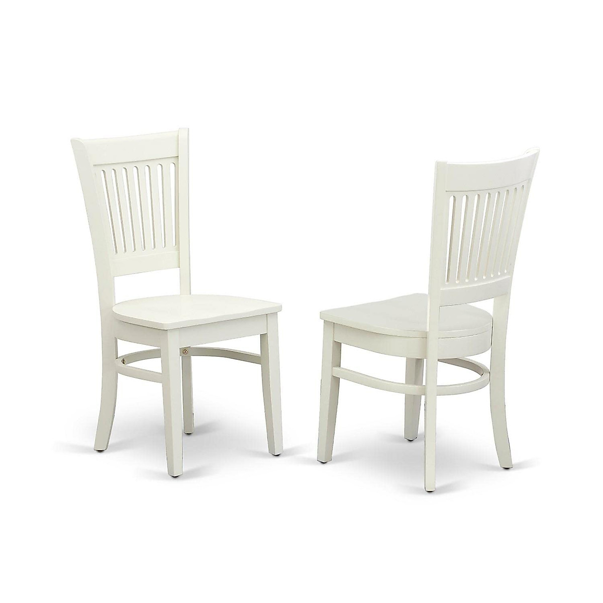 East West Furniture DLVA3-LWH-W 3 Piece Modern Dining Table Set Contains a Round Wooden Table with Dropleaf and 2 Dining Room Chairs, 42x42 Inch, Linen White