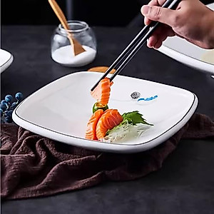 Popcorn or Decoration Ceramic Plate Cold Dish Personalized Hotel Creative Shape Household Commercial Cold Dish Square Dish Plate Sustainable Serving Bowl for Salads, Fruit, Pasta ( Size : Small )