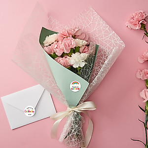 360 Pcs Thank You Labels Cute Art Stickers Rainbow Birthday Stickers Thank You for Coming Labels for Packaging Birthday Baby Shower Party