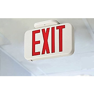 Lithonia Lighting EXR EL M6 Contractor Select LED Backup Battery Exit Emergency Sign, Back Up, Red Text - EXR LED EL M6