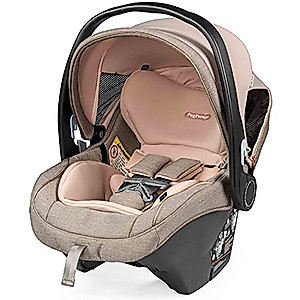 Peg Perego Primo Viaggio 4-35 Nido - Rear Facing Infant Car Seat - Includes Base with Load Leg & Anti-Rebound Bar - for Babies 4 to 35 lbs - Made in Italy - Mon Amour (Beige & Pink)
