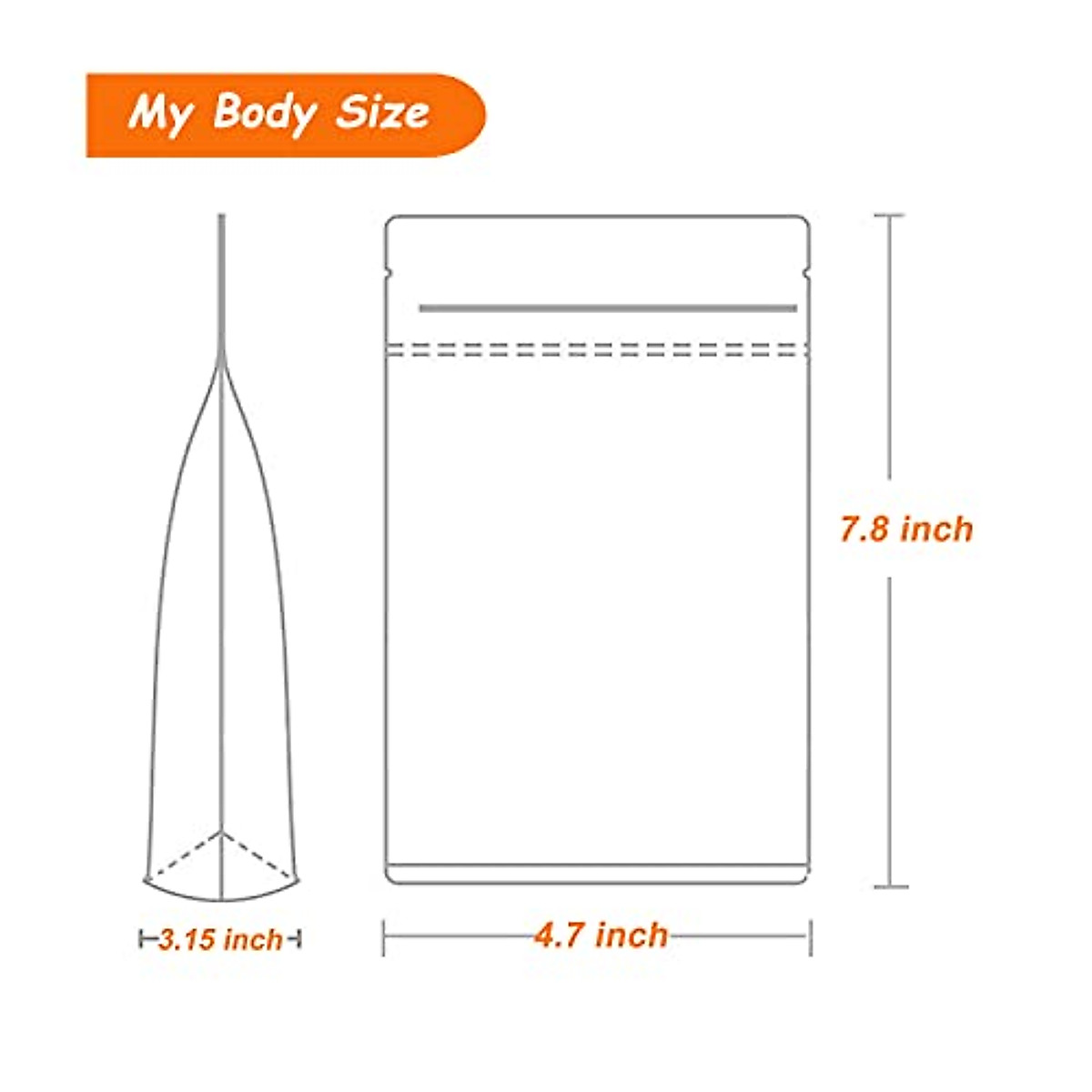 100 PCS Stand Up Pouches, 4.7 x 7.8 inch Kraft Paper Food Bags with Clear Window, Reusable Ziplock Food Storage Bags Resealable Pouches for Foods, Coffee Beans, Snacks