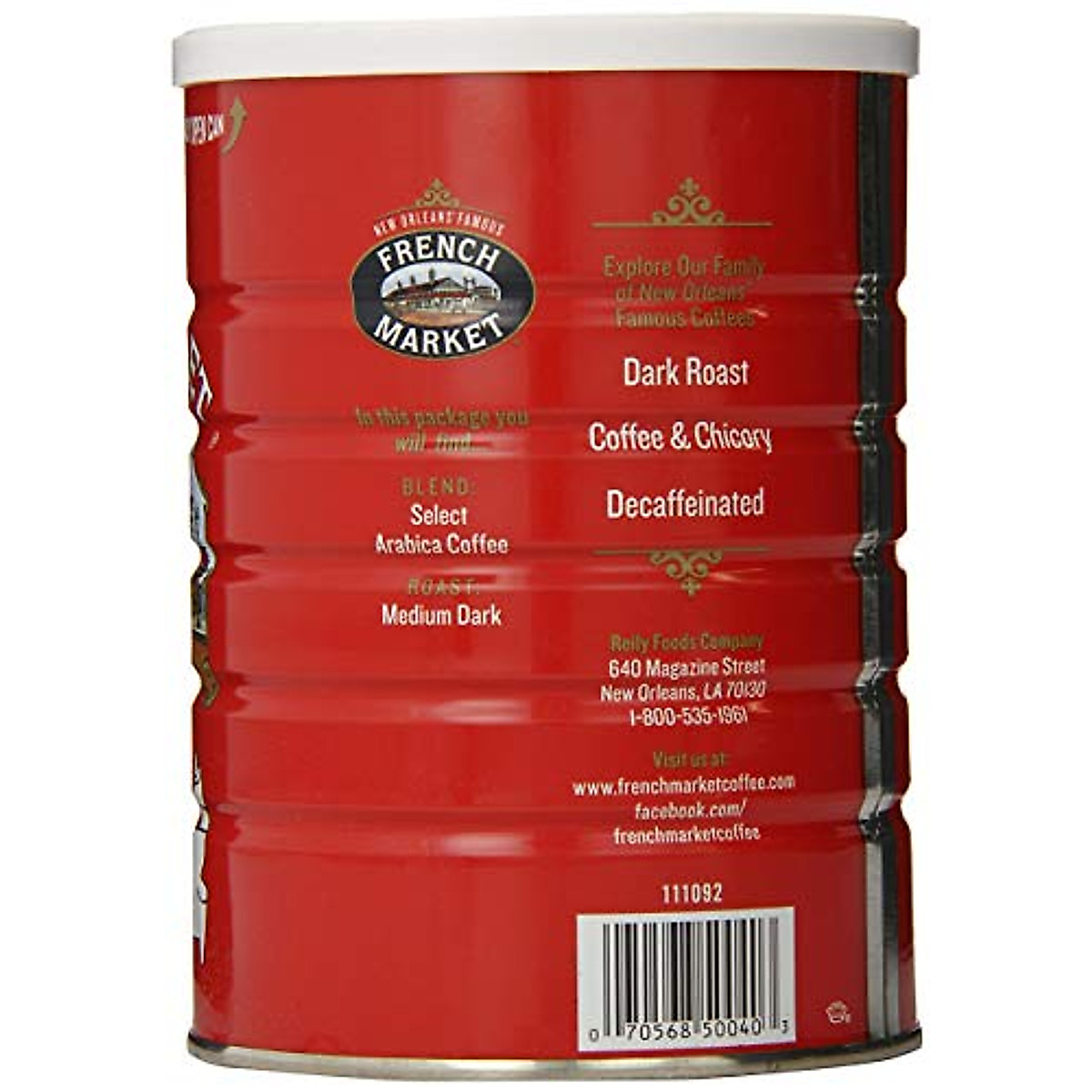 French Market French Roast Medium-Dark Roast Ground Coffee, 12oz Can (Pack of 1)