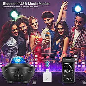 OurLeeme Galaxy Projector - Star Projector Night Light with Music Speaker Surport APP and Voice Control Ceiling Projector Lights for Bedroom - Work with Alexa & Google Assistant