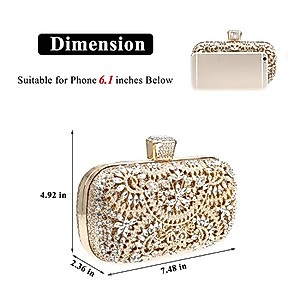 DA BODAN Womens Sparkly Rhinestone Sequin Glitter bag Clutch Evening Handbag Shoulder Bags Purse for Wedding Party Prom