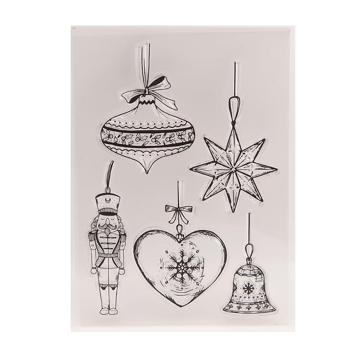 NZJ Merry Christmas Decorative Ball Clear Stamp Background Transparent Silicone Stamp Rubber Stamp for Scrapbook Journal Card Making