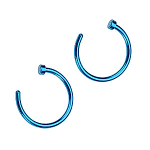 Generic 2 Pcs Unisex Surgical Steel Hinged Clicker Segment Nose Rings Hoop Helix Cartilage Earrings Titanium Steel Body Piercing Stud, Blue, 0.8 * 0.8 * 0.1 cm, WCXMI043160DZ16O2