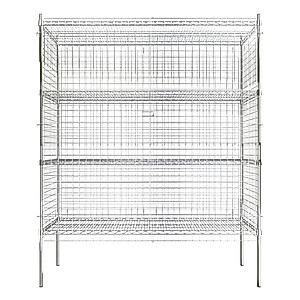 Krollen Industrial NSF Stationary Wire Chrome Security Cage Kit - 24" x 60" x 74" With 4 Shelves