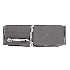 GLOGLOW Canvas Paintbrush Wrap Roll Up Case Holder, Gray Canvas Paintbrush Holder Paint Pen Roll Up Bag Case Travel Drawing Paintbrush Roll Organizer (Brushes NOT Included)