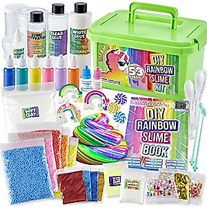 Laevo Unicorn Slime Kit - DIY Slime Kits - Supplies Makes Butter Slime, Cloud Slime, Clear Slime & More Sets - Toys for 5+ Years Old (Rainbow Slime Kit)