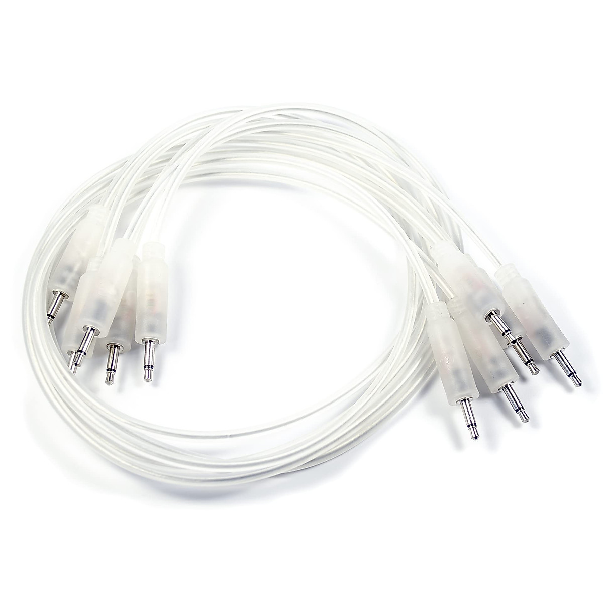 Heinakroon LED CV Patch Cables Eurorack Modular Test Leads, 5-Pack (23.6"), Transparent